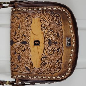 Tony Lama | Bags | Vintage Miss Tony Lama Tooled D Leather Purse | Poshmark